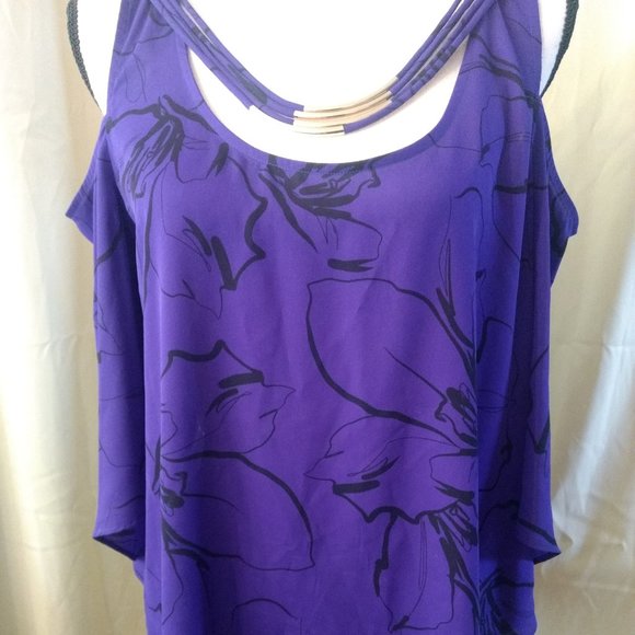 BOLD elements | Tops | Bold Elements Purple Cold Shoulder Blouse | Poshmark